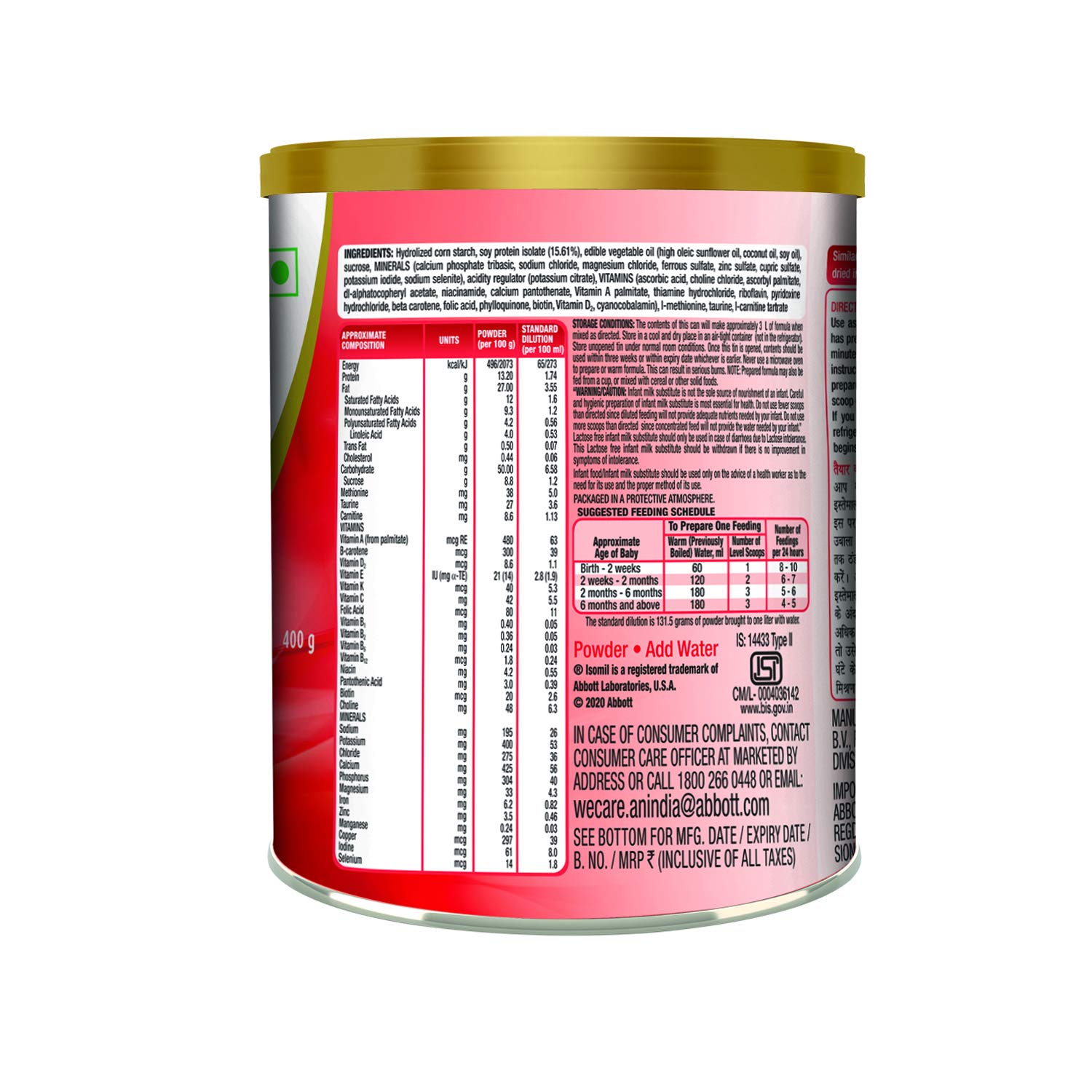 Similac Soy Formula Nutrition Label | Besto Blog